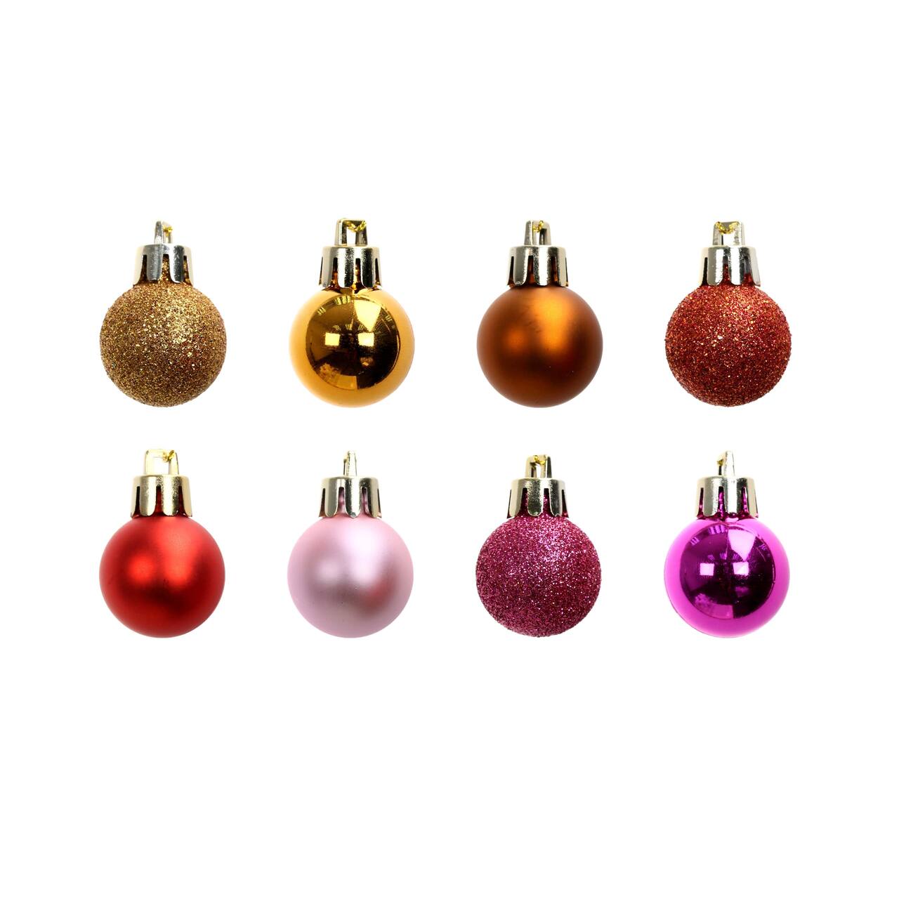 16 Pack Mini Red Pink And Gold Ball Plastic Ornaments By Ashland® Michaels